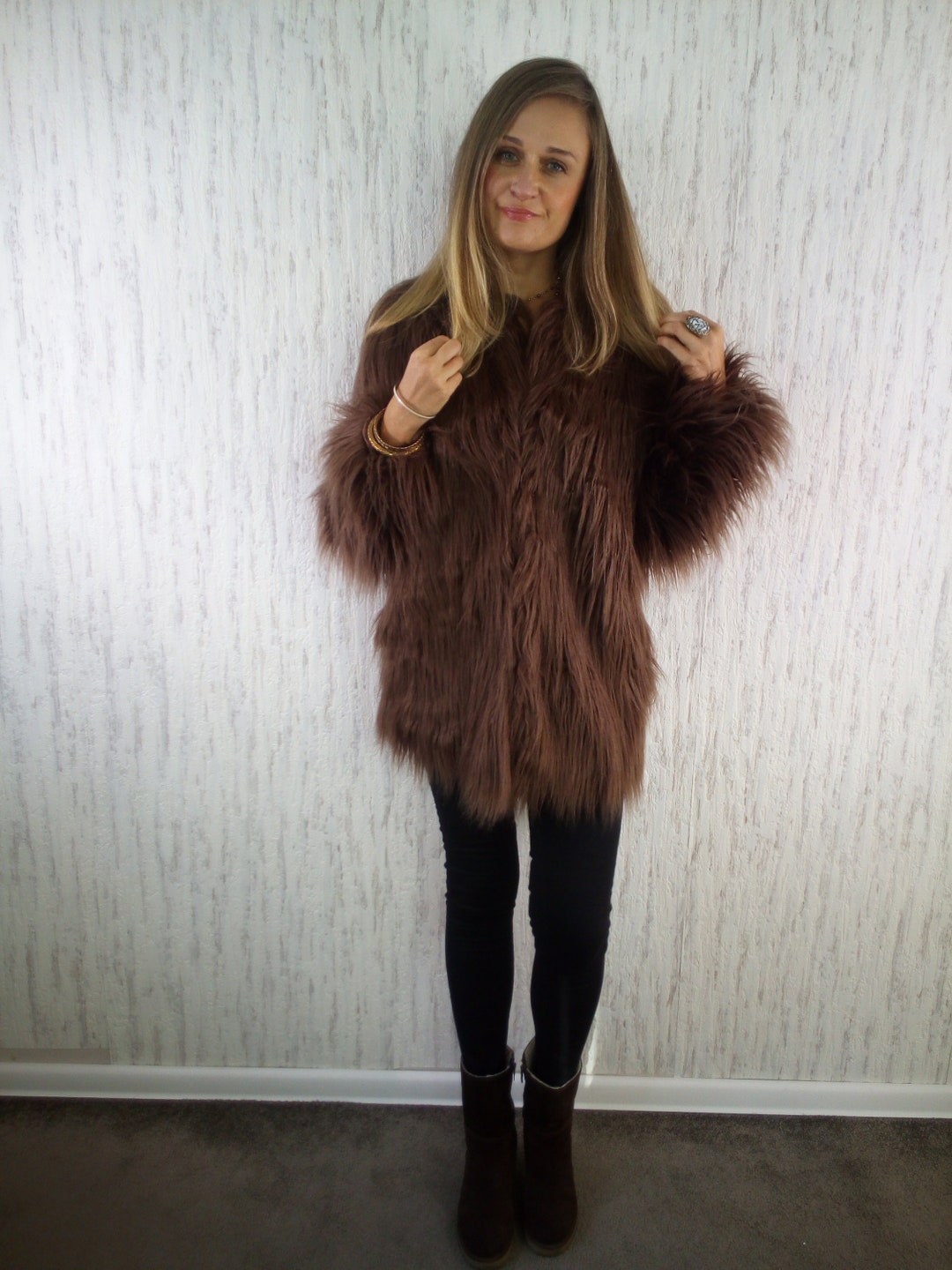 Vintage_faux Fur Jacket Boho Fur Jacket Hippie Fur Jacket - Etsy