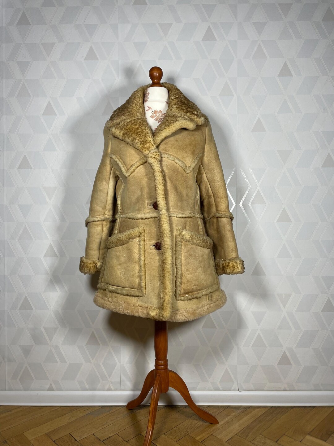 Vintage 70s Sheepskin Bermans Shearling Rancher Marlboro Styled Woman ...