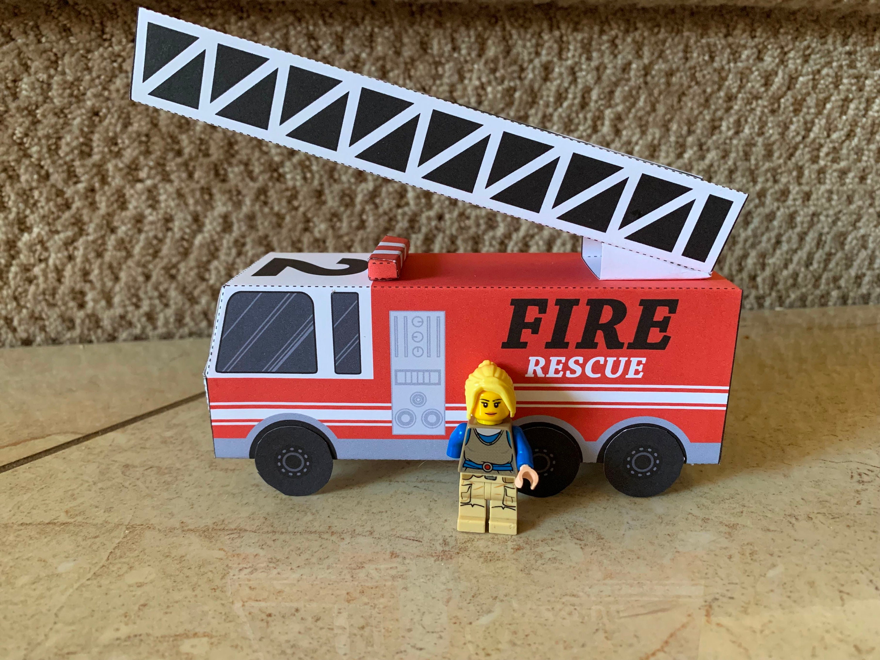 Fire Truck Paper Toy / Decoration | Etsy