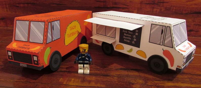 Food Truck Favor Box / Paper Toy / Decoration: DIY Printable - Etsy