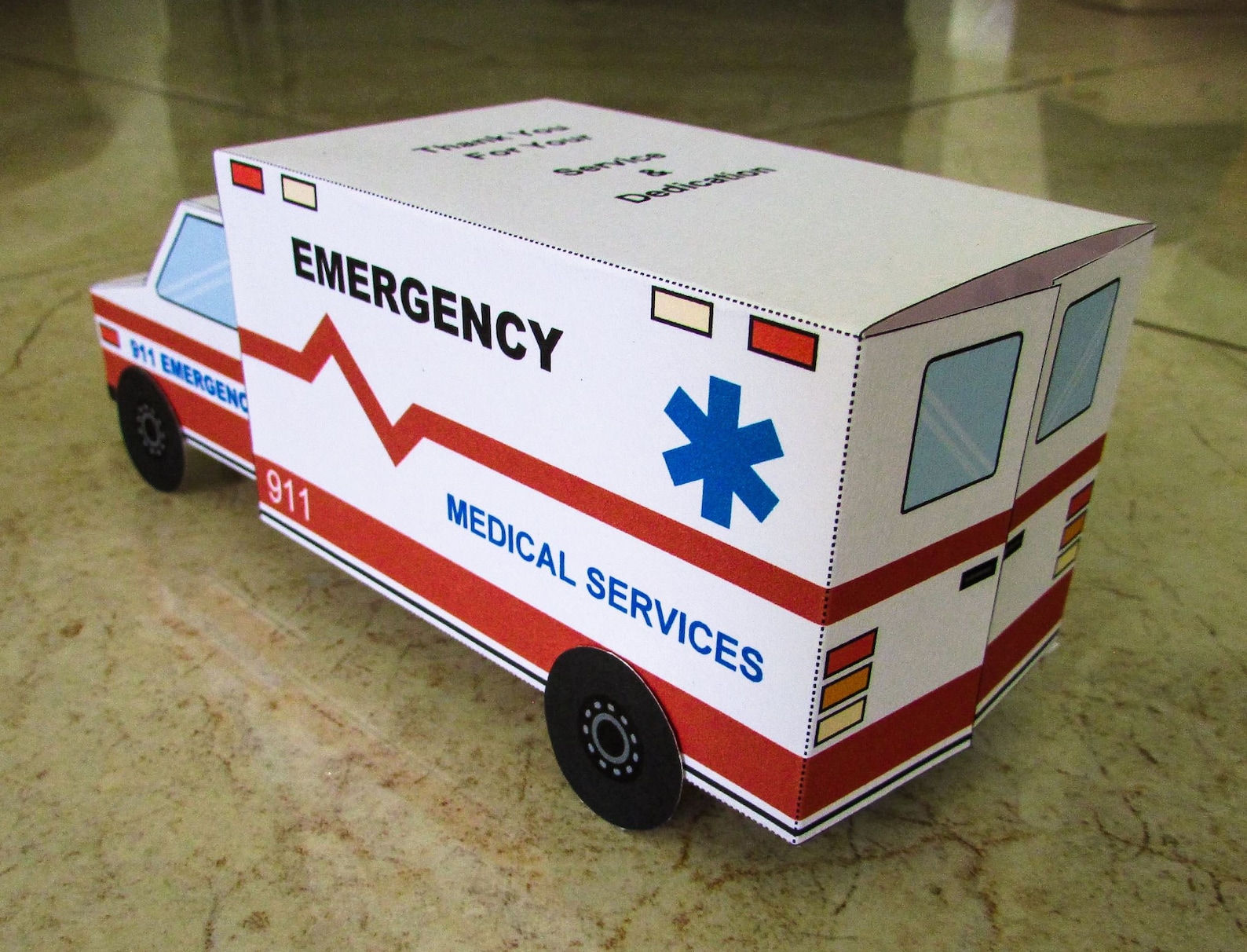 Ambulance Box: DIY Printable PDF With Editable Text - Etsy