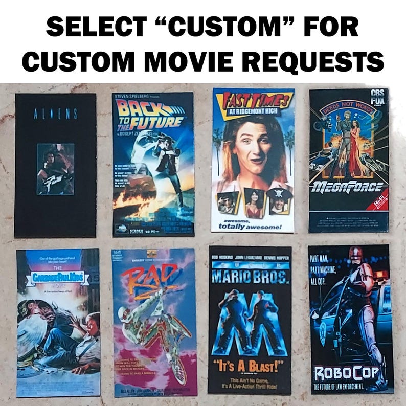 Retro VHS Cover Miniature Sticker - Select Title or Submit Custom ...