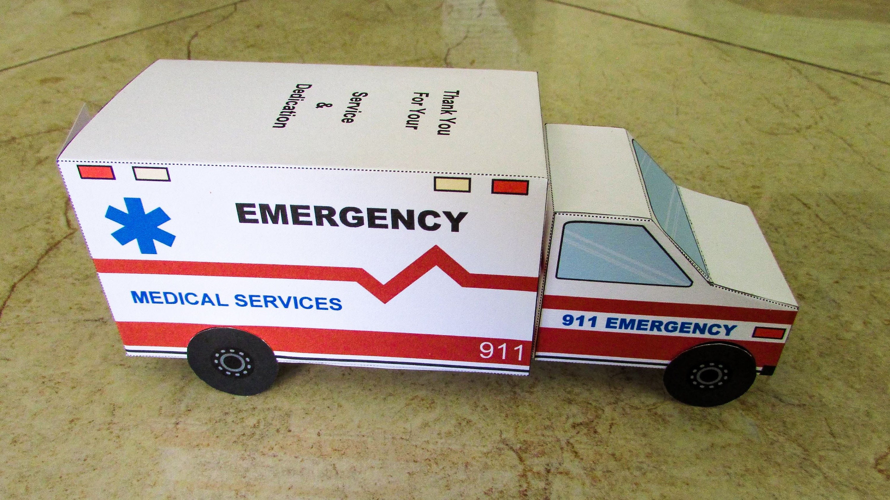 Ambulance Box: DIY Printable PDF With Editable Text - Etsy