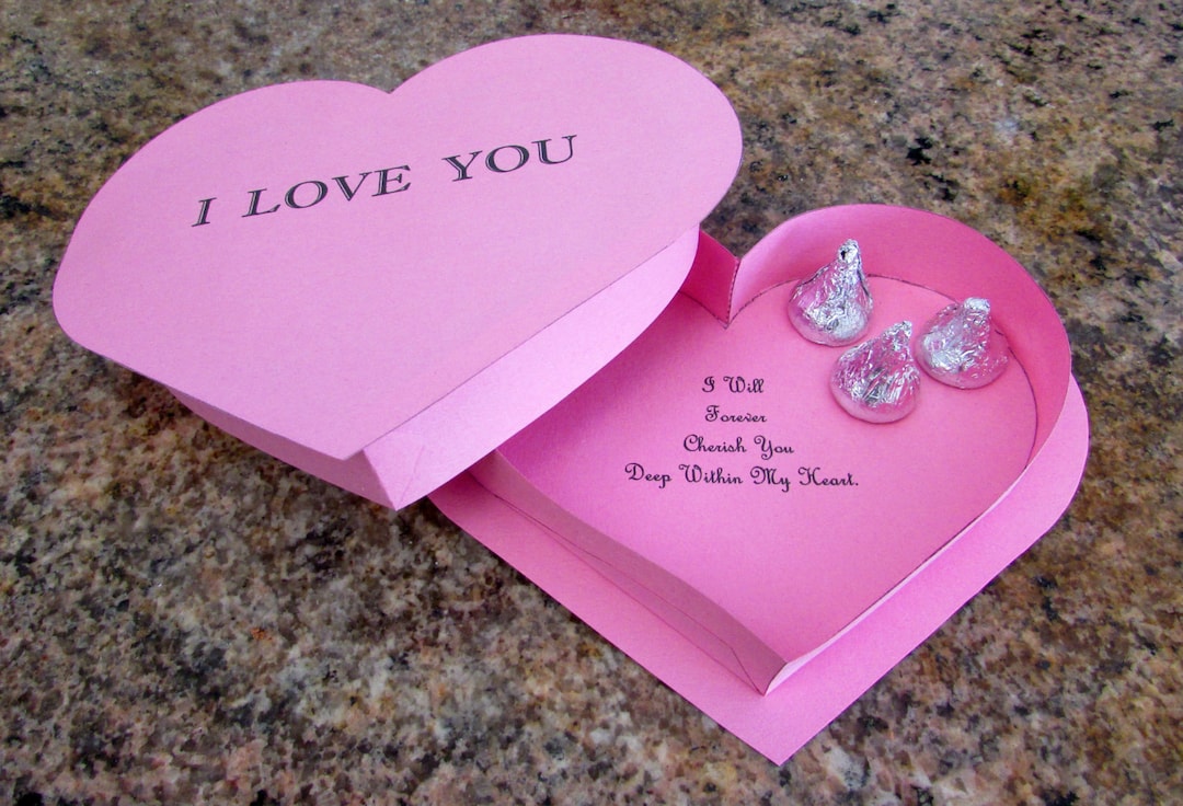 Heart Box: DIY Printable PDF With Editable Text - Etsy