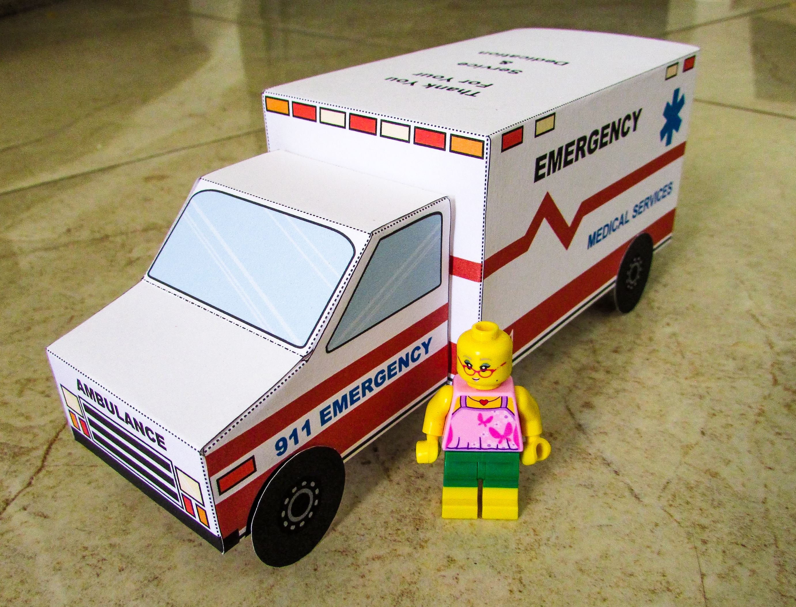 Ambulance Box: DIY Printable PDF With Editable Text | Etsy