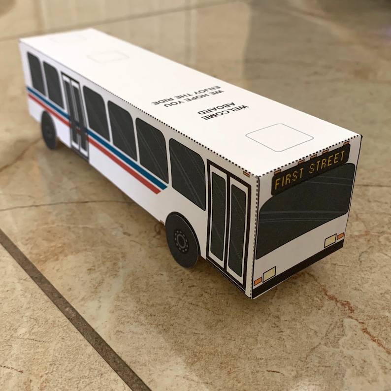 City Bus Box: DIY Printable PDF With Editable Text - Etsy