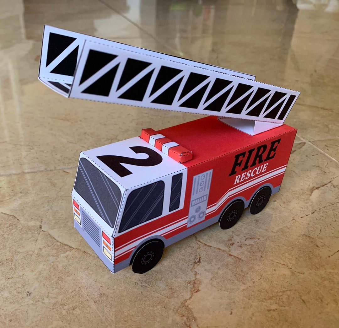 Fire Truck – Paper Toy / Decoration - Etsy
