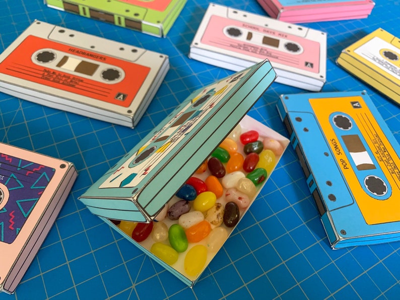 Cassette Tape Box Diy Printable Pdf With Editable Text T Etsy