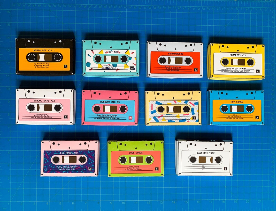 Cassette Tape Box: DIY Printable PDF With Editable Text gift - Etsy