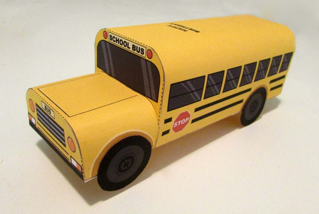 School Bus Favor Box: DIY Printable PDF With Editable Text - Etsy
