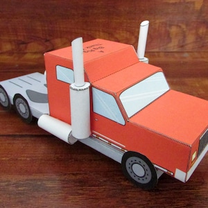 Big Rig (18 Wheeler) Truck Favor Box / Paper Toy / Decoration: DIY ...