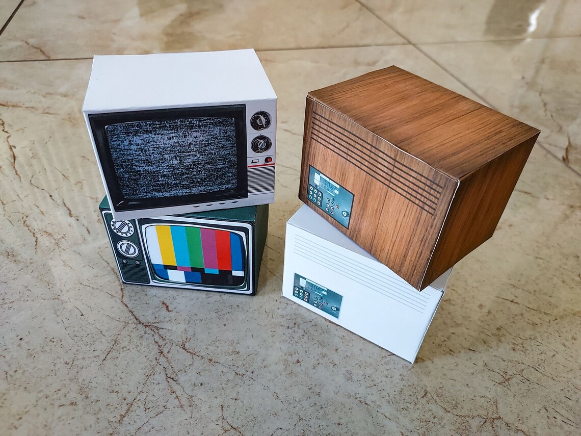Retro TV Box: DIY Printable PDF - Etsy