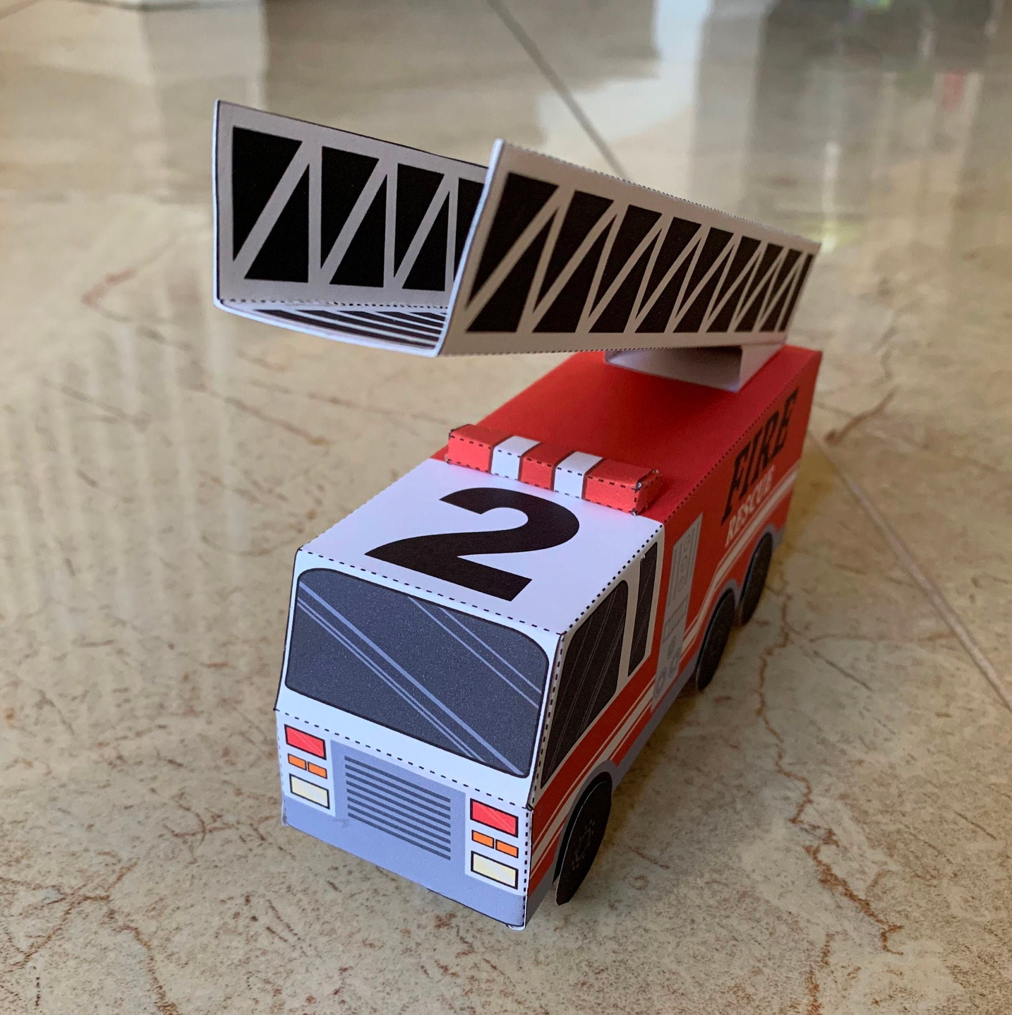 Fire Truck – Paper Toy / Decoration - Etsy