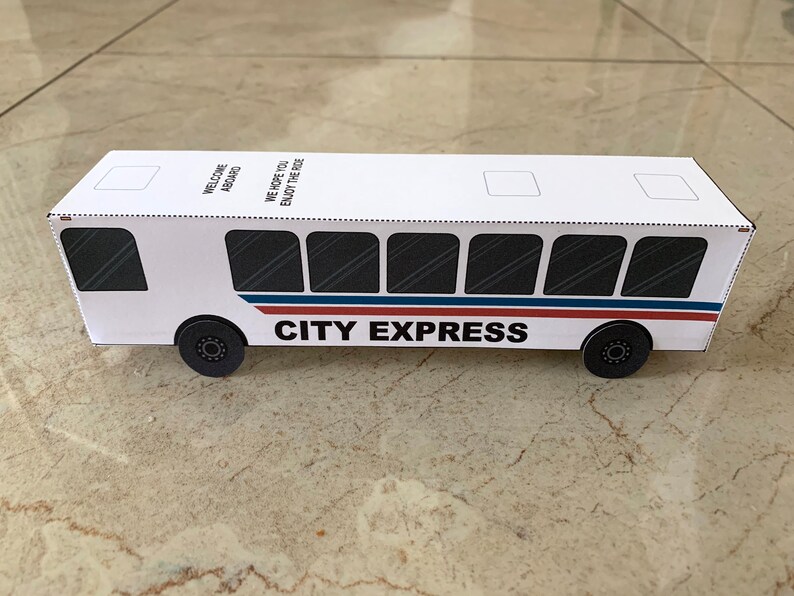 City Bus Box: DIY Printable PDF With Editable Text - Etsy
