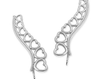 Spring Floral Ear Pin 18k Gold Ear Climbers Ear Sweep Dainty Earrings ...