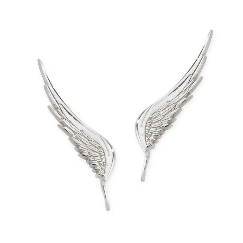 Silver Angel Wings Earclimber Earrings Ear Climbers Angel Wings Wing ...