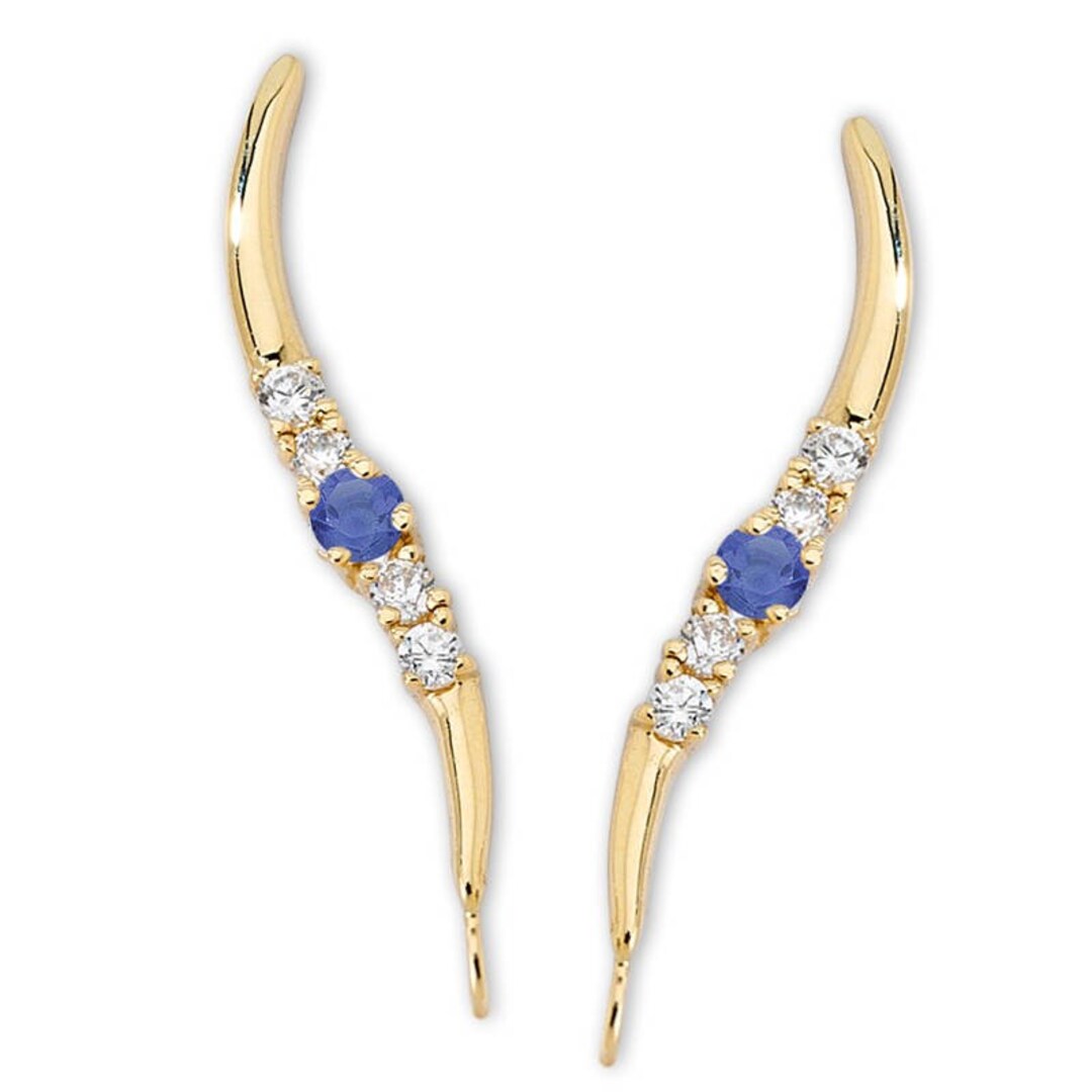 Delicate Tiny Diamond Ear Pin - GOLD - Ear Climbers - Ear Sweep ...