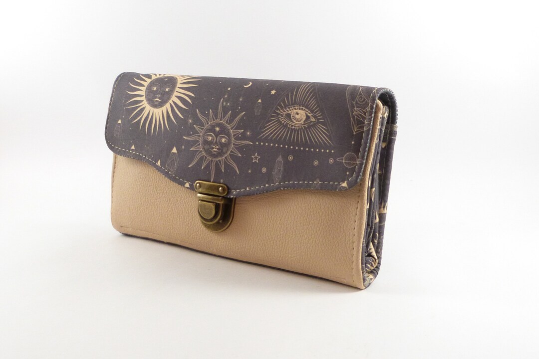 Fabric Women's Wallet Gemstone Woman Wallet Vegan Leather Purse Sun ...