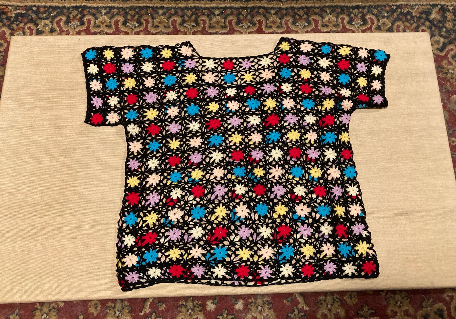 60's Floral Hand Crochet Top - Etsy