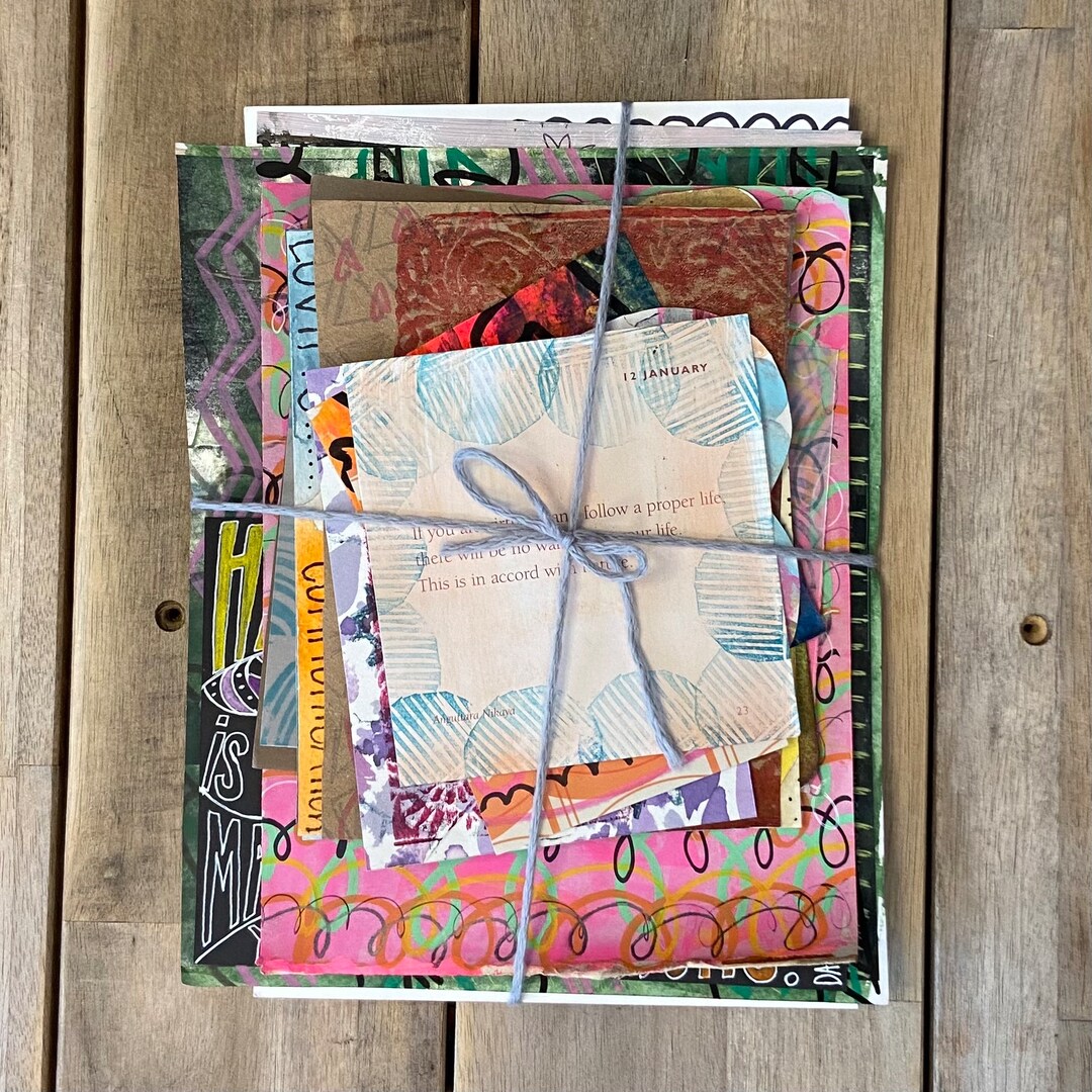 15 Pack of Mixed Media Paper Abstract Papers Hand-painted Paper ...