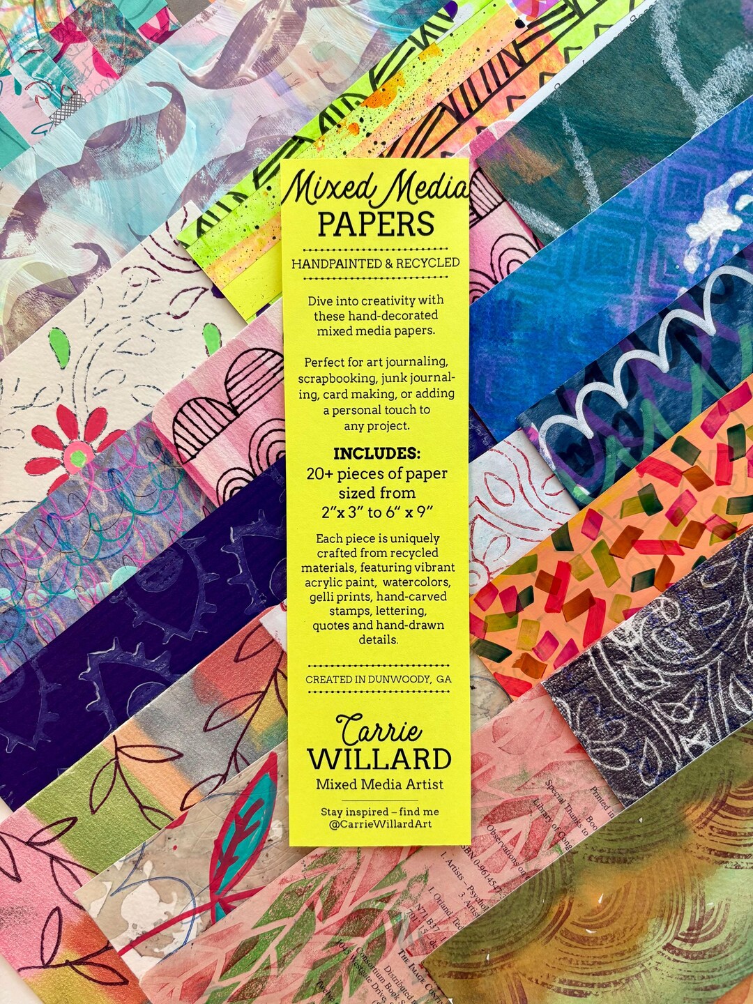 Project Packs of Colorful, Handmade, Abstract Paper for Collage ...
