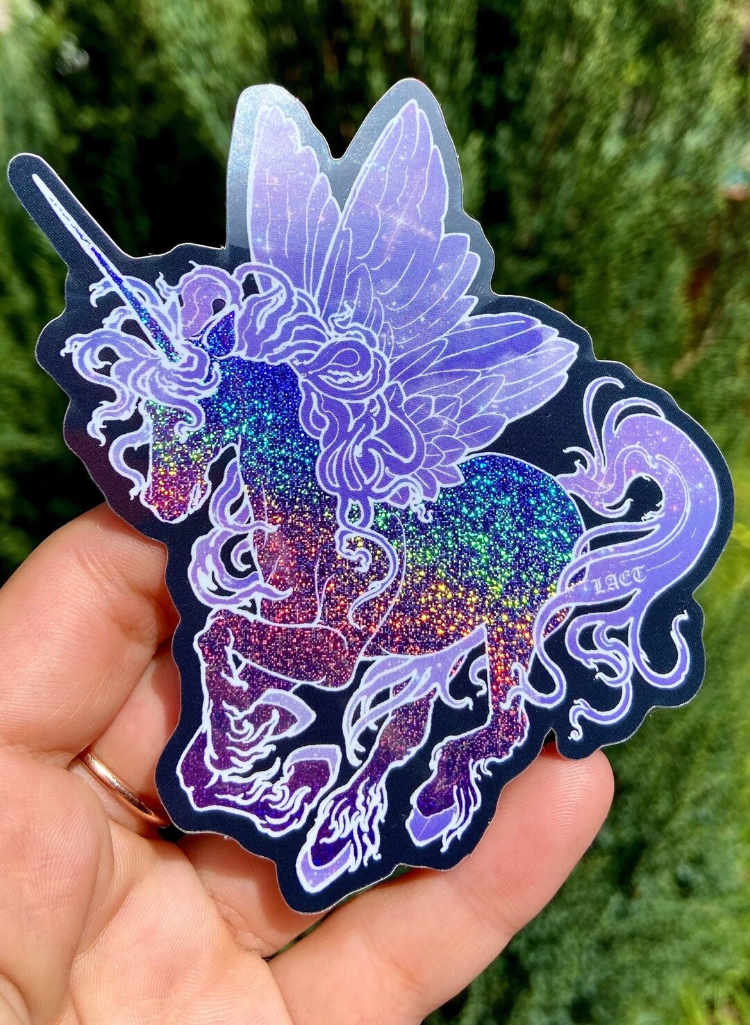 Unicorn Glitter Holo Sticker - Etsy