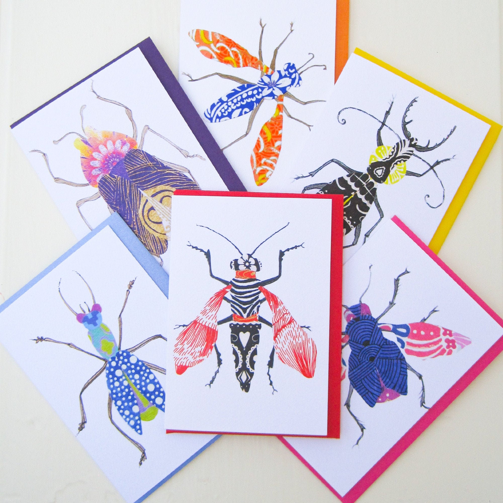 Bug Card 6-pack 3 | Etsy