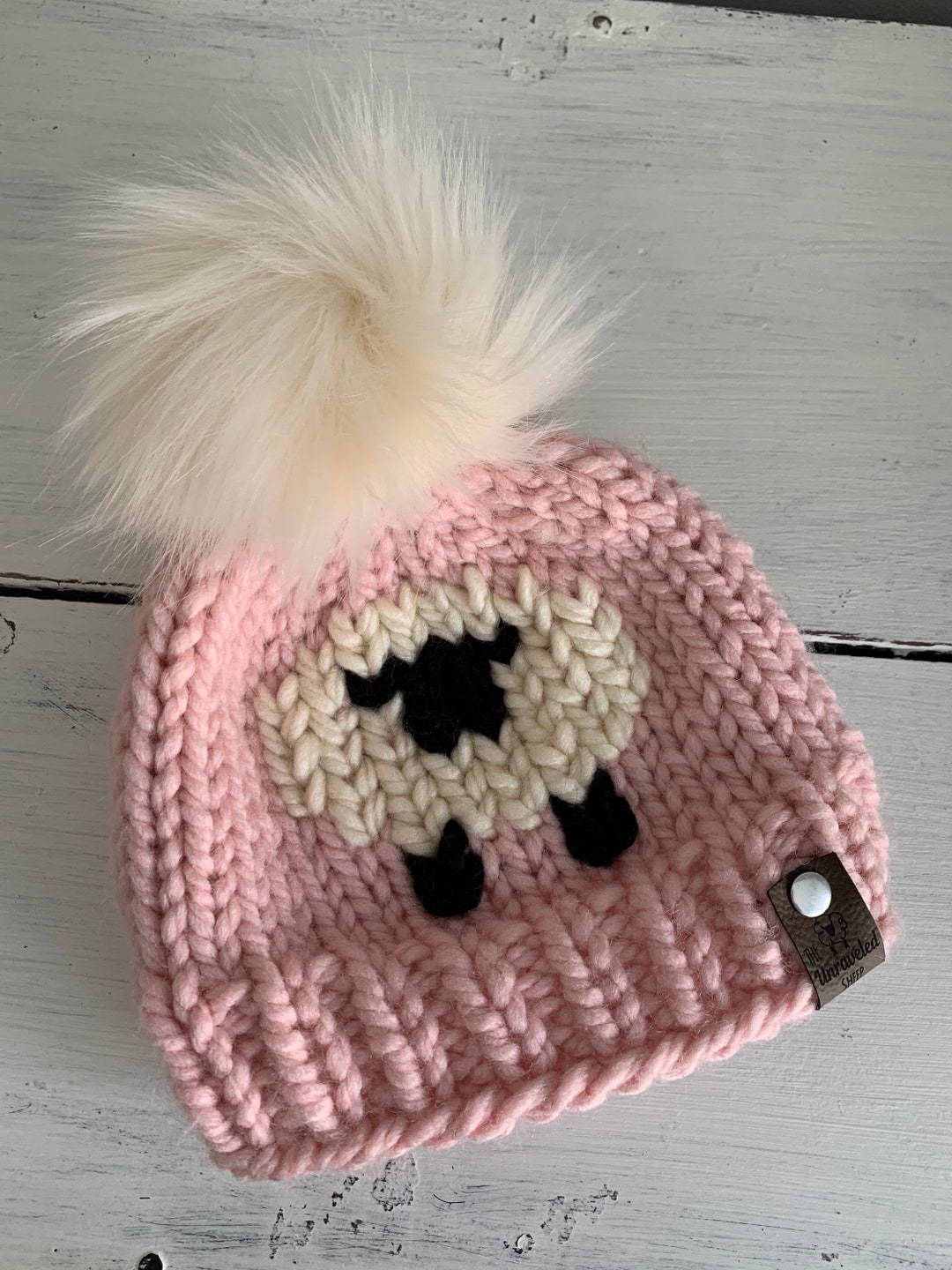 Pink Sheep Knitted Hat - Etsy