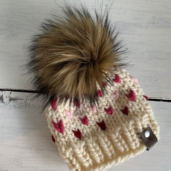 Heart Knit Hat - Etsy