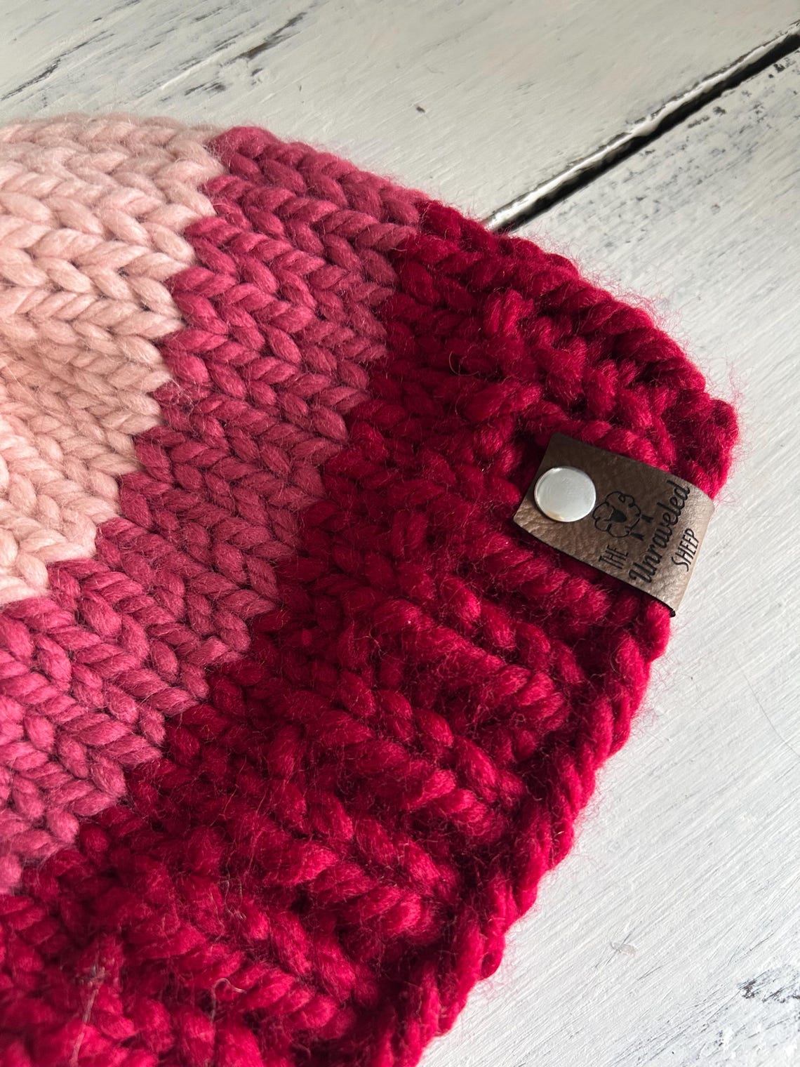 Valentine’s Day Pink Heart Knitted Hat/pink Hat With White Heart/winter ...