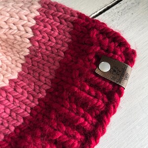 Valentine’s Day Pink Heart Knitted Hat/pink Hat With White Heart/winter ...