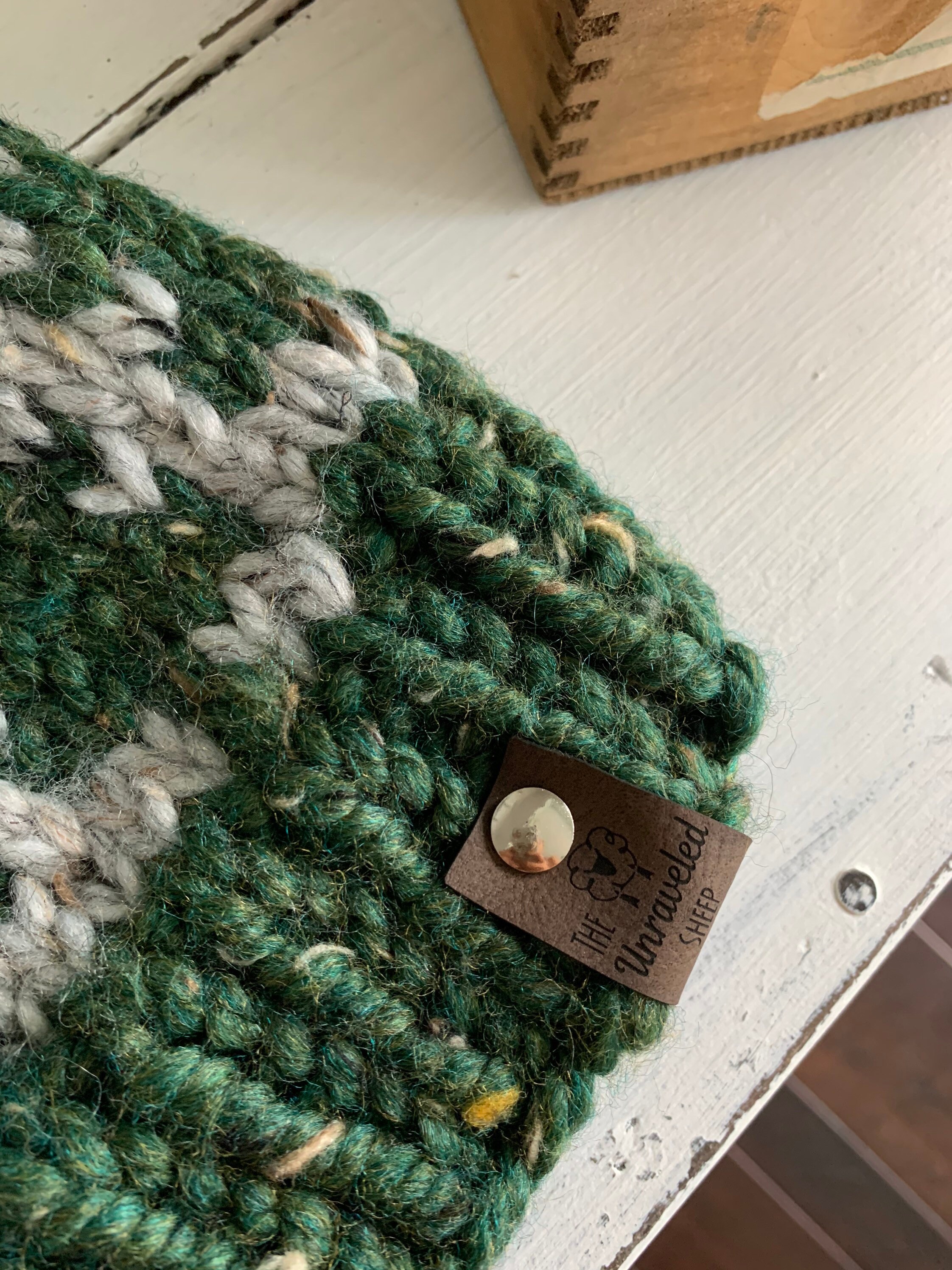 Christmas Tree Knitted Hat With Fur Pom - Green Brim/evergreen Tree Hat ...