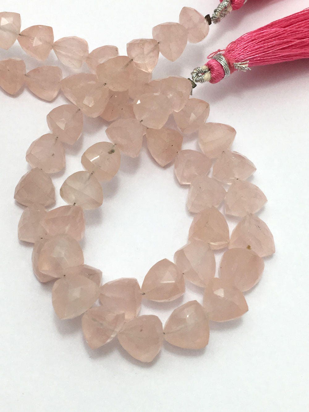 Rose Quartz Faceted Pyramid Shape Beads 8 9 Mm Rose Quartz Faceted ...