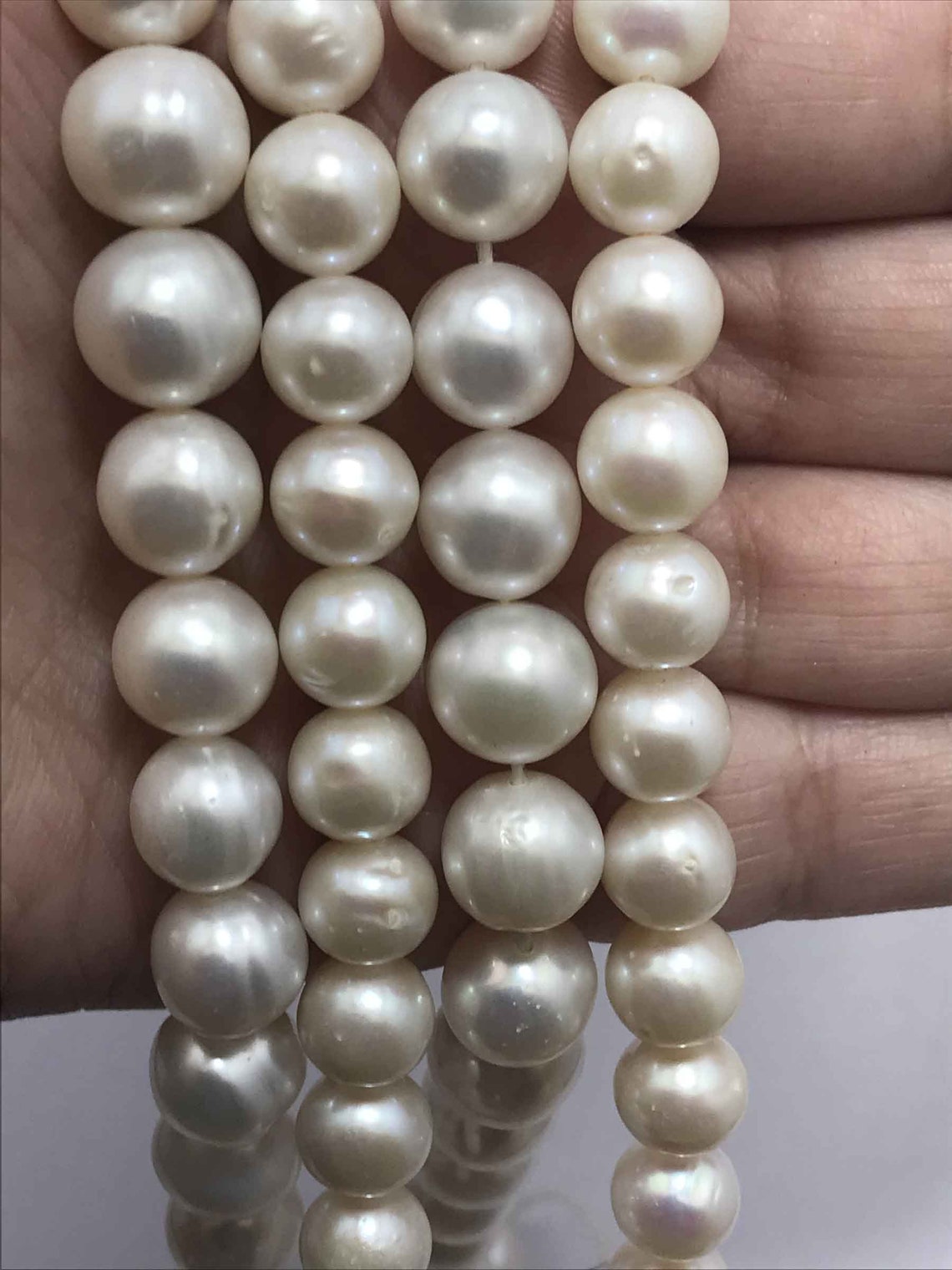 9 10 Mm Pearl Plain Smooth Round Gemstone Beads Strand Sale - Etsy