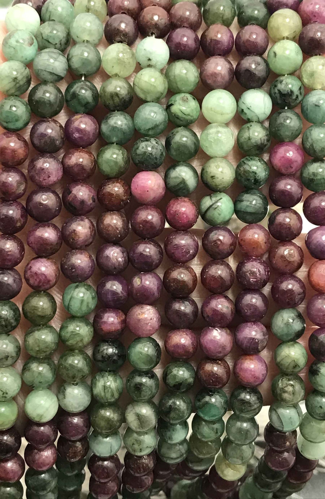 5 5.5 Mm Emerald Ruby Plain Round Gemstone Beads Strand Sale / Precious ...