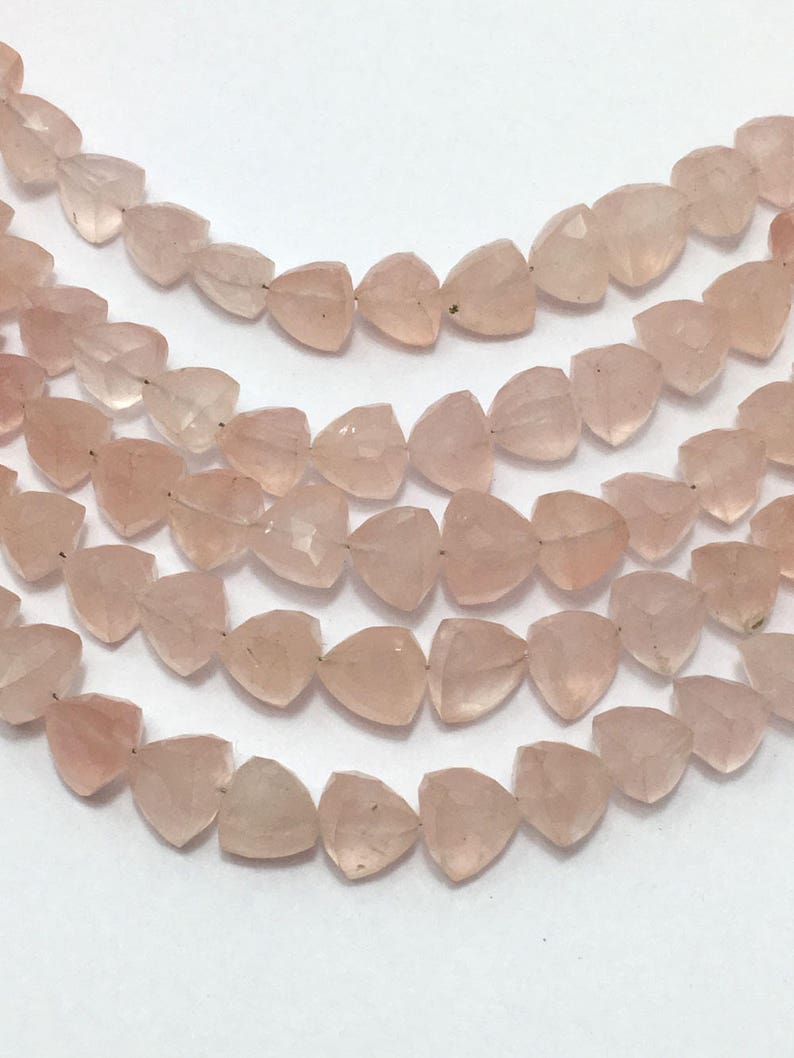 Rose Quartz Faceted Pyramid Shape Beads 8 9 Mm Rose Quartz Faceted ...