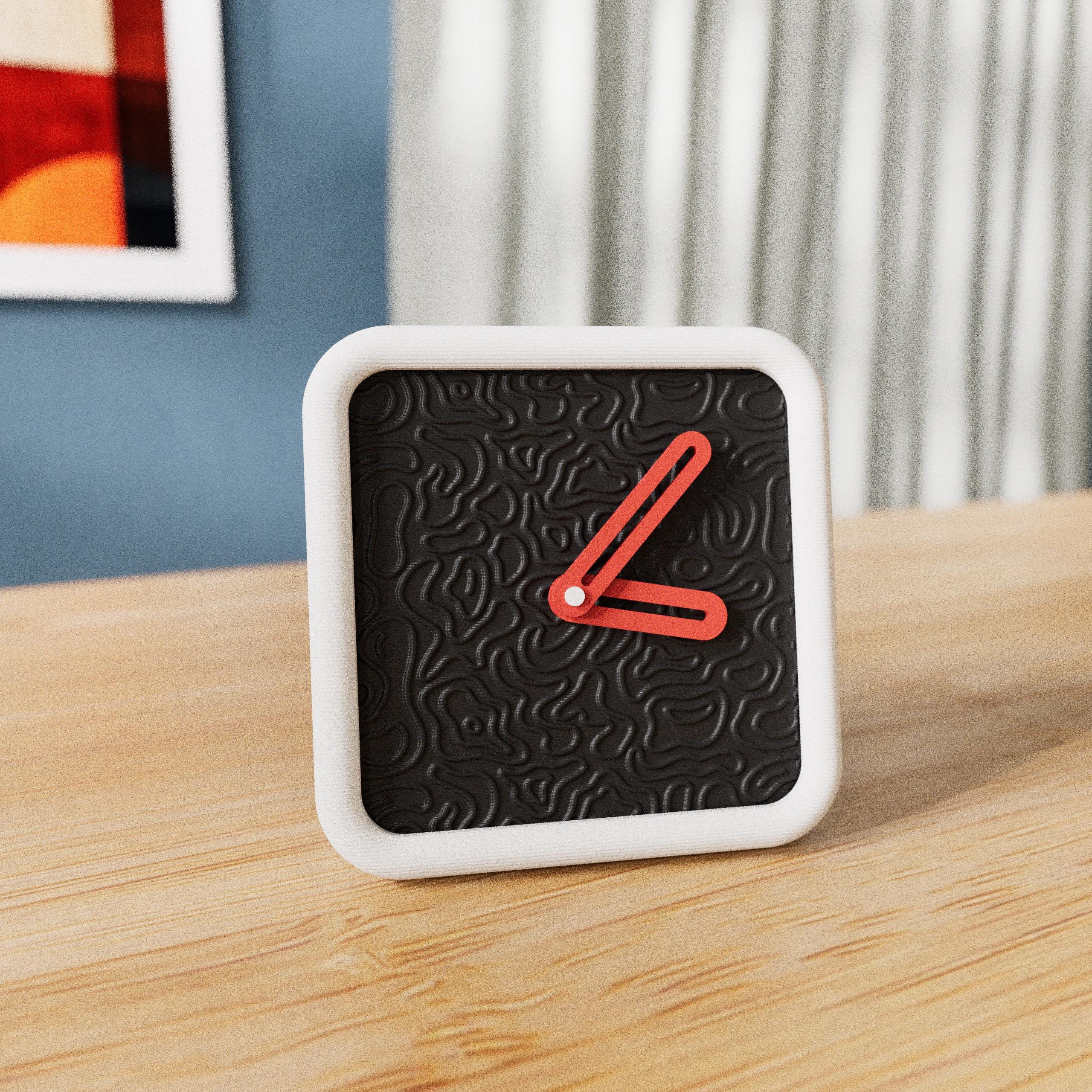 TOPO CLOCK: Modern, Desk Clock With a Topographic Twist Unique Gift - Etsy
