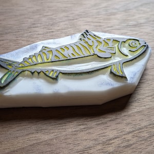Hand-carved Mackerel Eraser Rubber Stamp for Papercraft and Fabric - Etsy