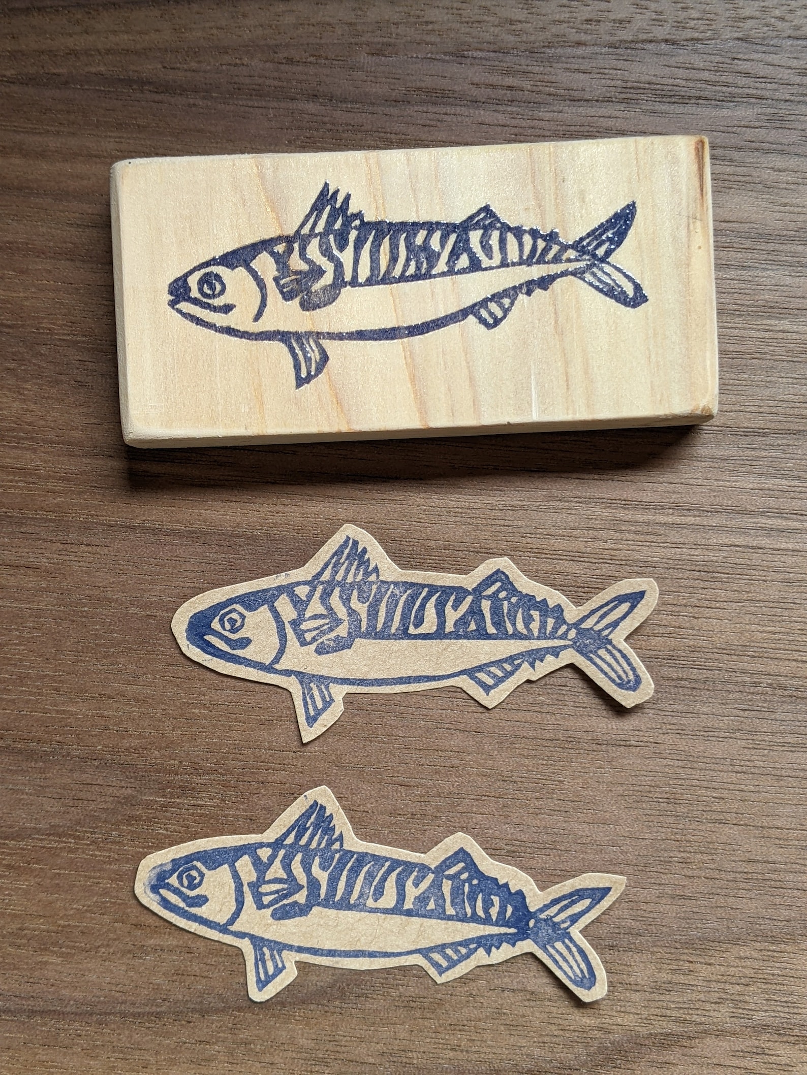 Hand-carved Mackerel Eraser Rubber Stamp for Papercraft and Fabric - Etsy