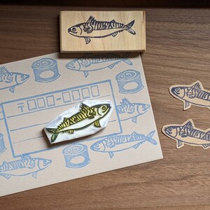 Hand-carved Mackerel Eraser Rubber Stamp for Papercraft and Fabric - Etsy