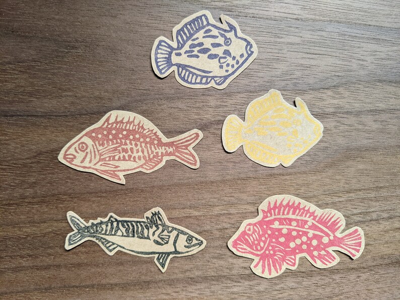 Hand-carved Mackerel Eraser Rubber Stamp for Papercraft and Fabric - Etsy