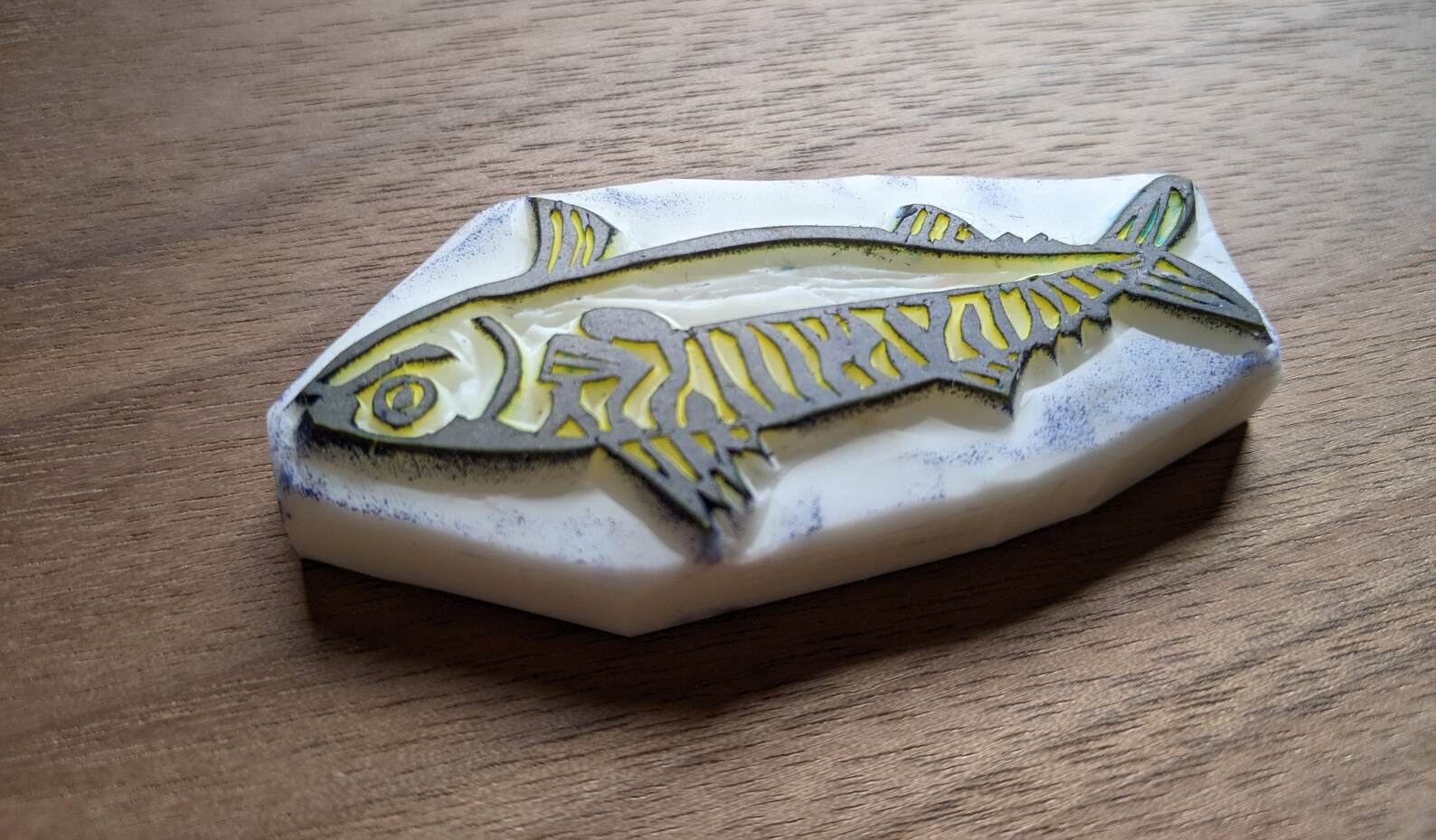 Hand-carved Mackerel Eraser Rubber Stamp for Papercraft and Fabric - Etsy