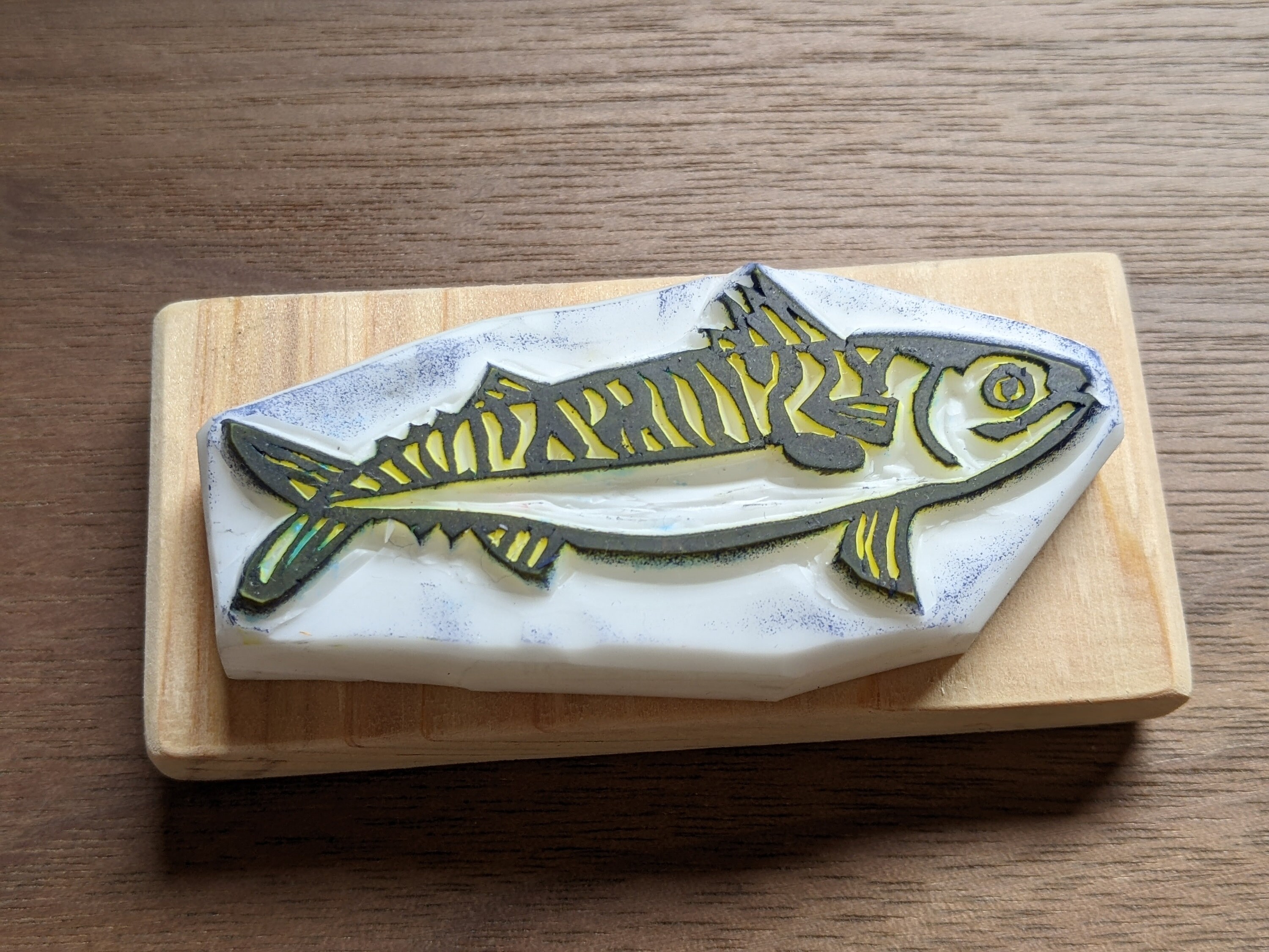 Hand-carved Mackerel Eraser Rubber Stamp for Papercraft and Fabric - Etsy