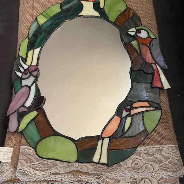 Stained Glass Framed Mirror - Etsy