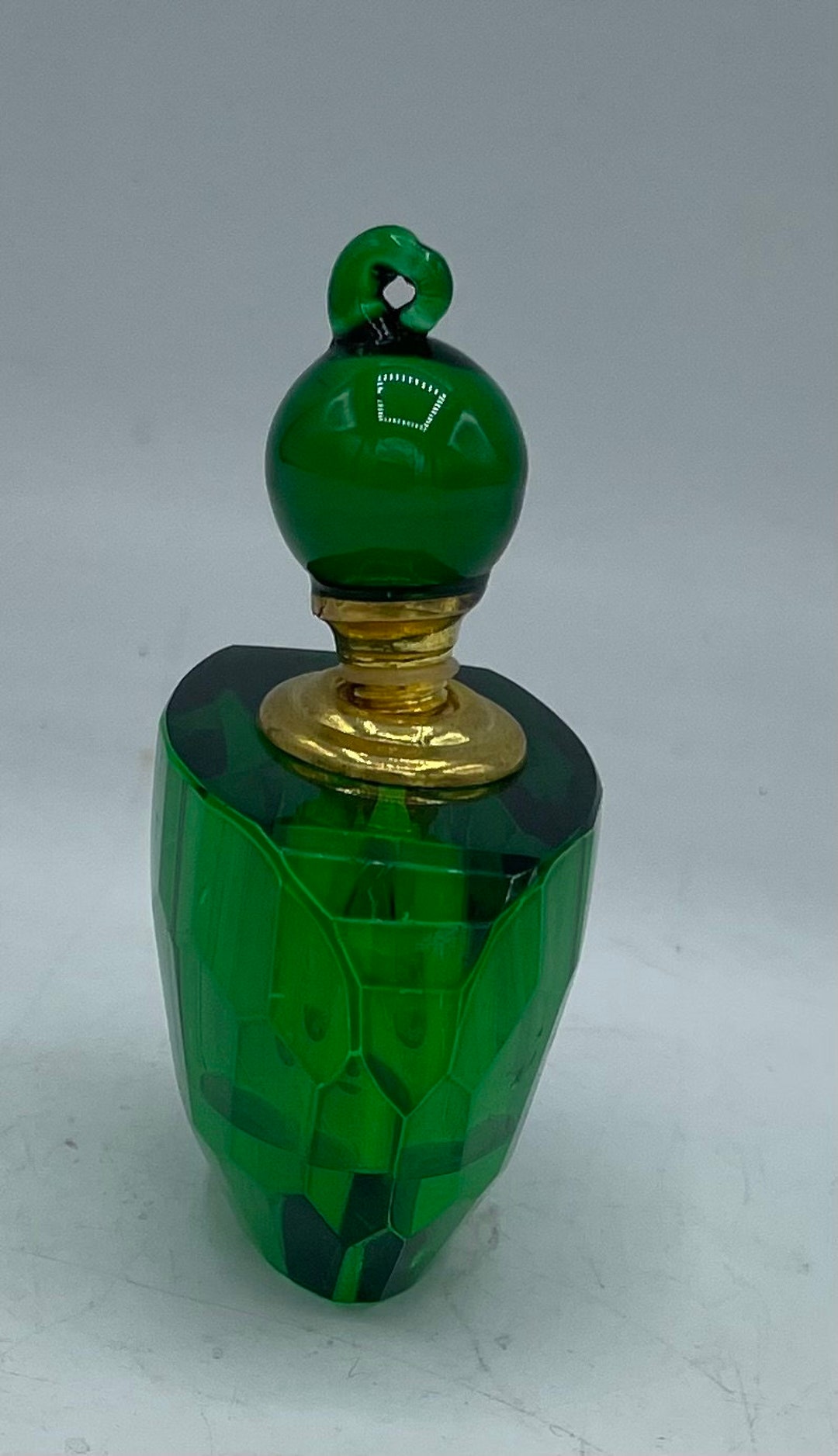 Beautiful Green Perfume Bottle With Stopper - Etsy