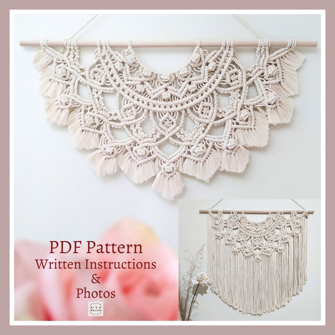 Large Macrame Half Mandala Wall Hanging Pattern. PDF Digital Download ...