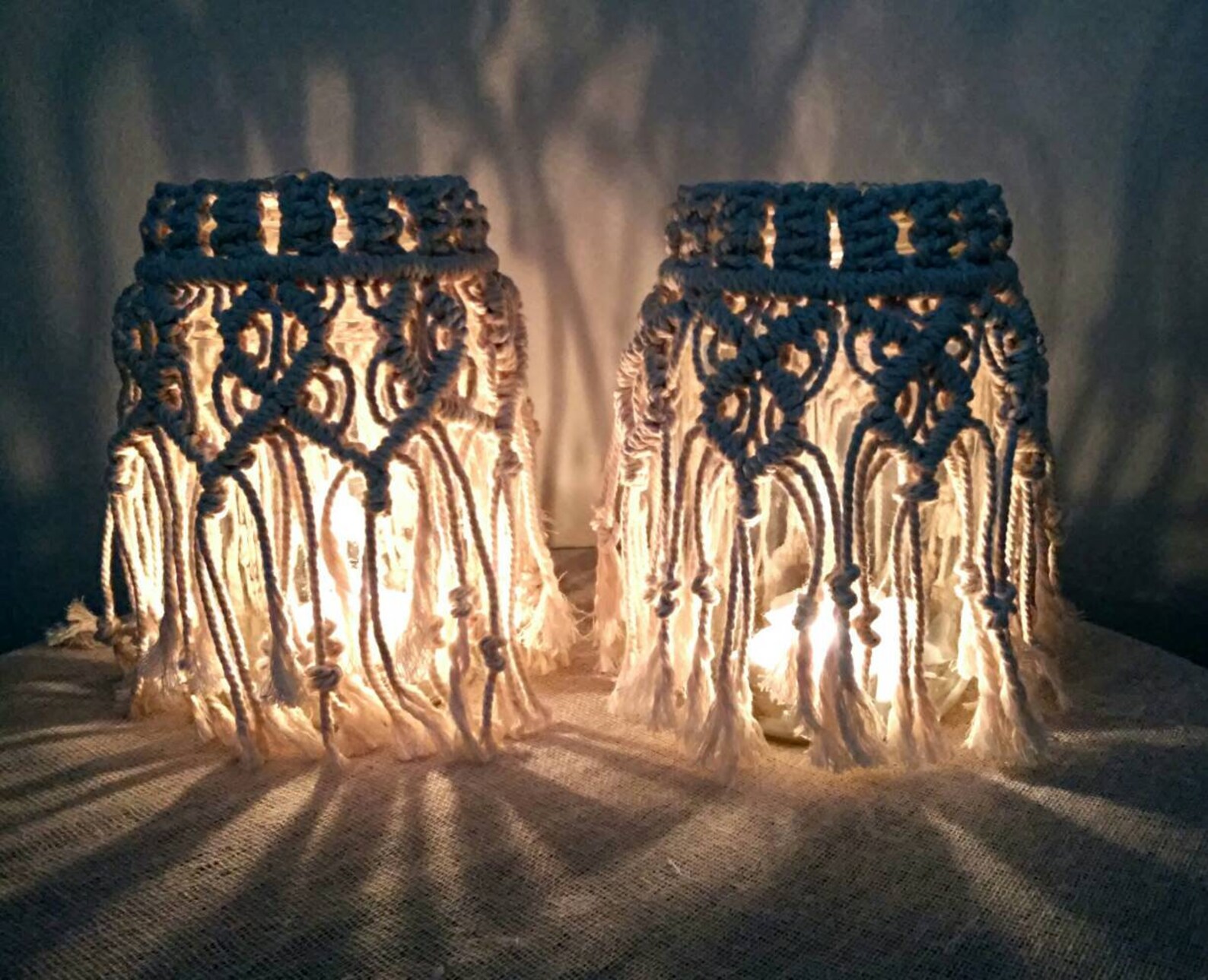 Macrame Jar Cover Macrame Vase Covers Candle Holder Mason - Etsy