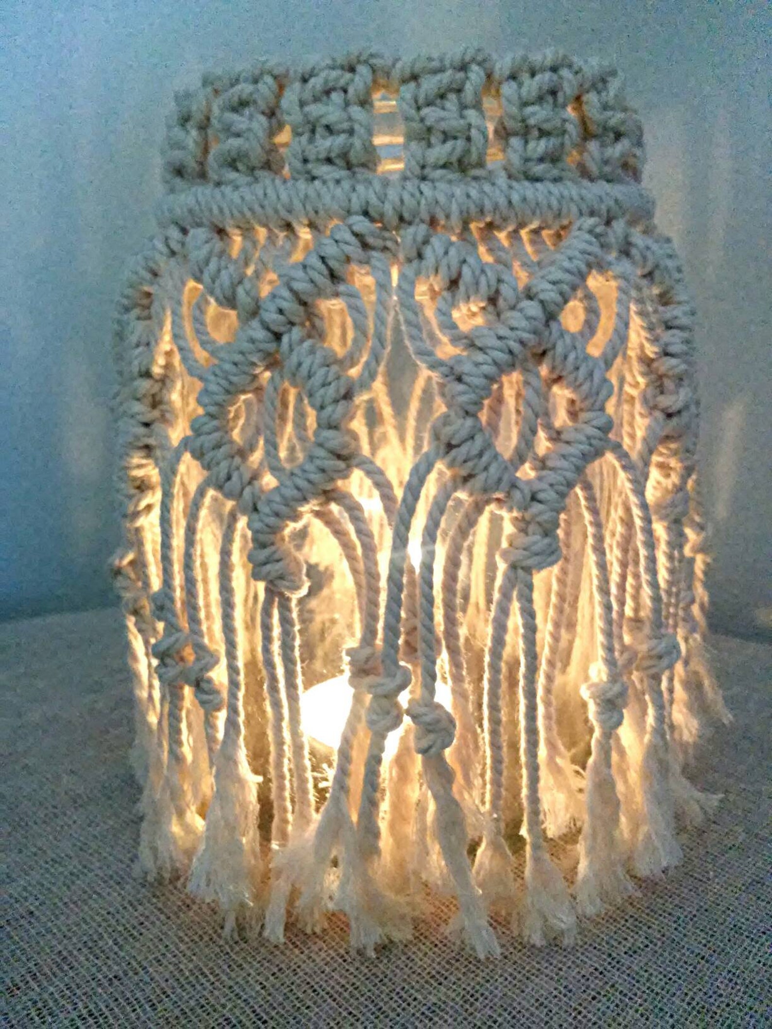 Macrame Jar Cover Macrame Vase Covers Candle Holder Mason - Etsy