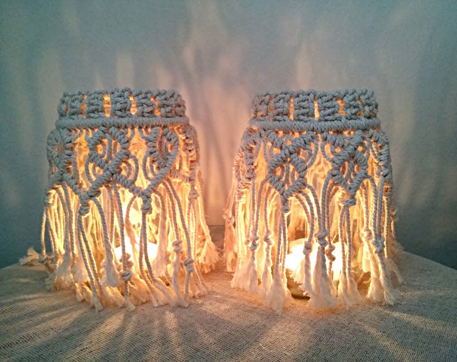 Macrame Jar Cover Macrame Vase Covers Candle Holder Mason - Etsy