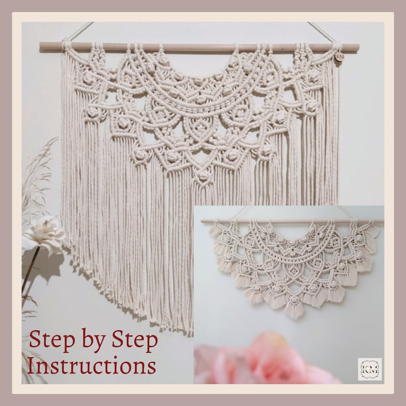 Large Macrame Half Mandala Wall Hanging Pattern. PDF Digital Download ...